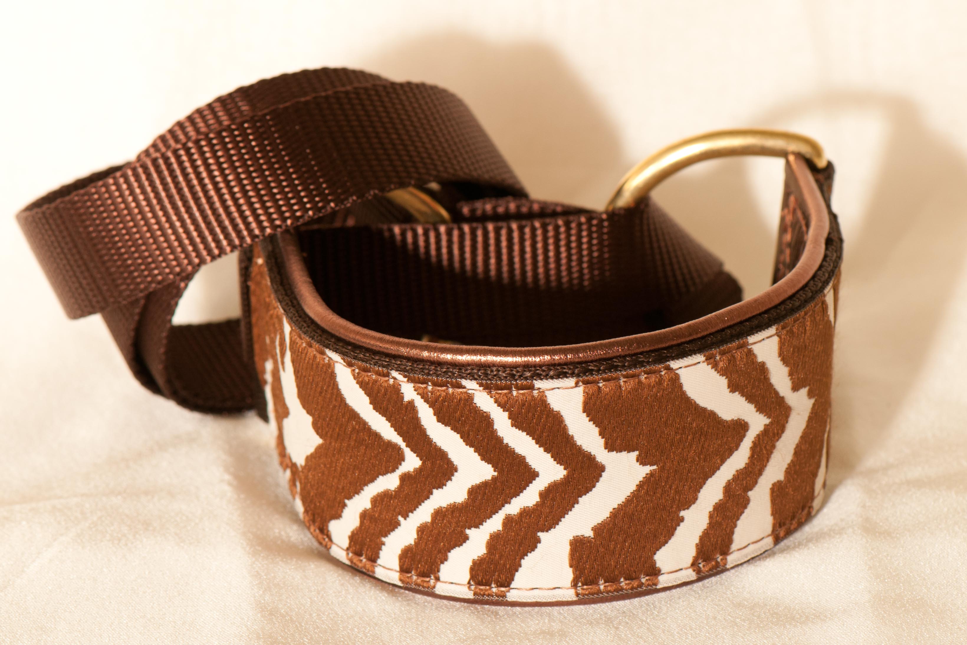 Slip Lead in Brown Zebra Design - Hamilton Hounds